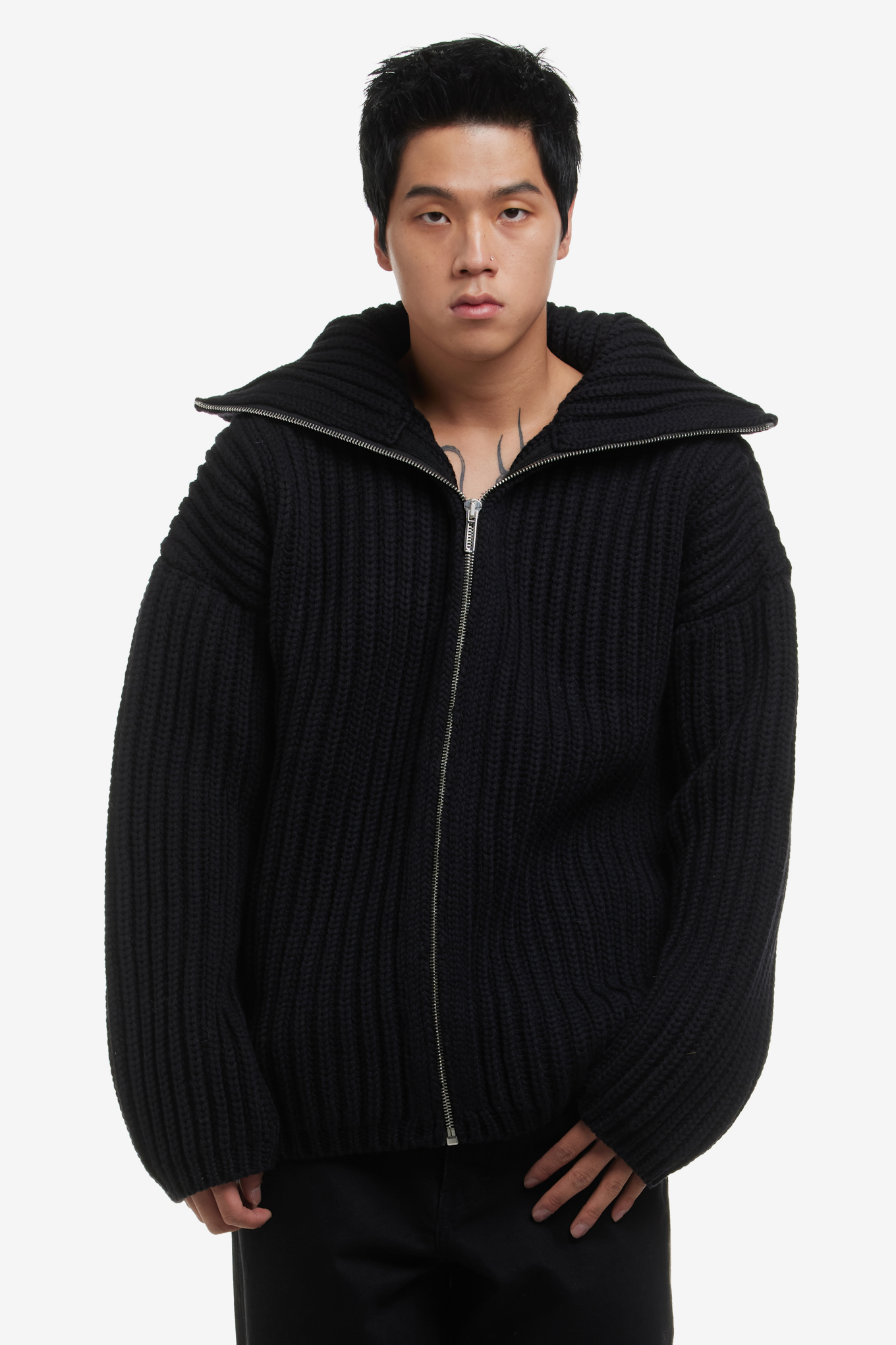 032C-CHUNKY ZIP CARDIGAN 450000 | 웍스아웃