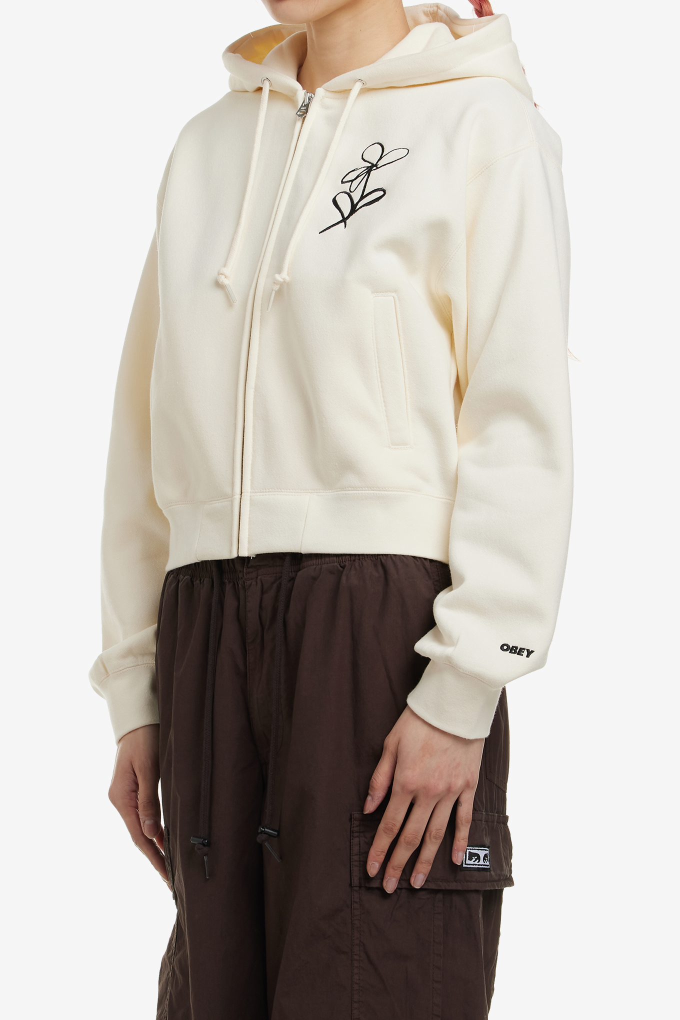 OBEY-CHALK WRITING ZIP HOOD 76800 | 웍스아웃