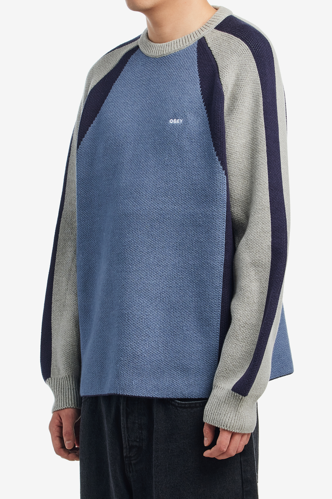 RAGLAN CREW NECK SWEATER-OBEY-85800 | 웍스아웃